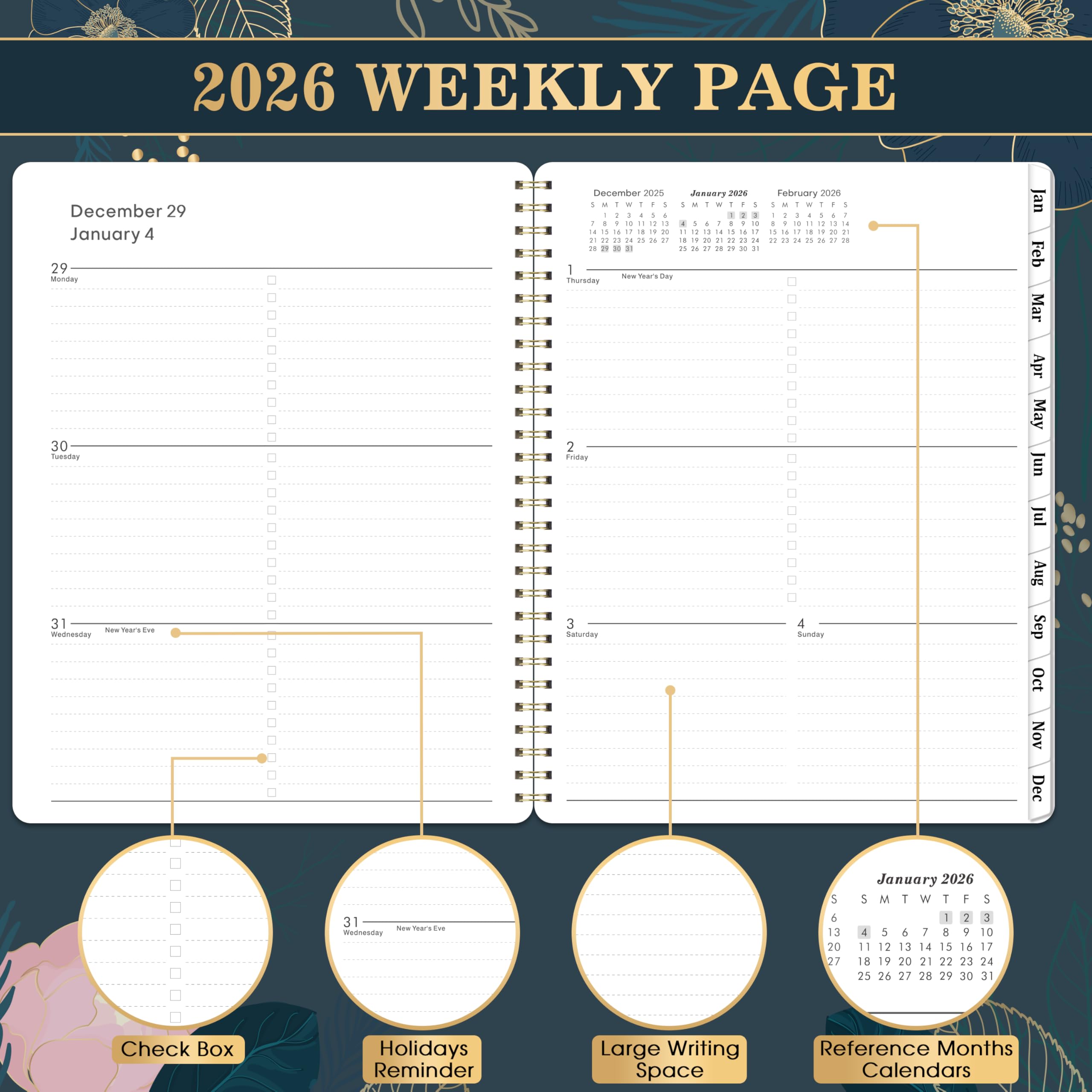 Mua 2026 Planner - Planner 2026, January 2026 - December 2026, Weekly ...
