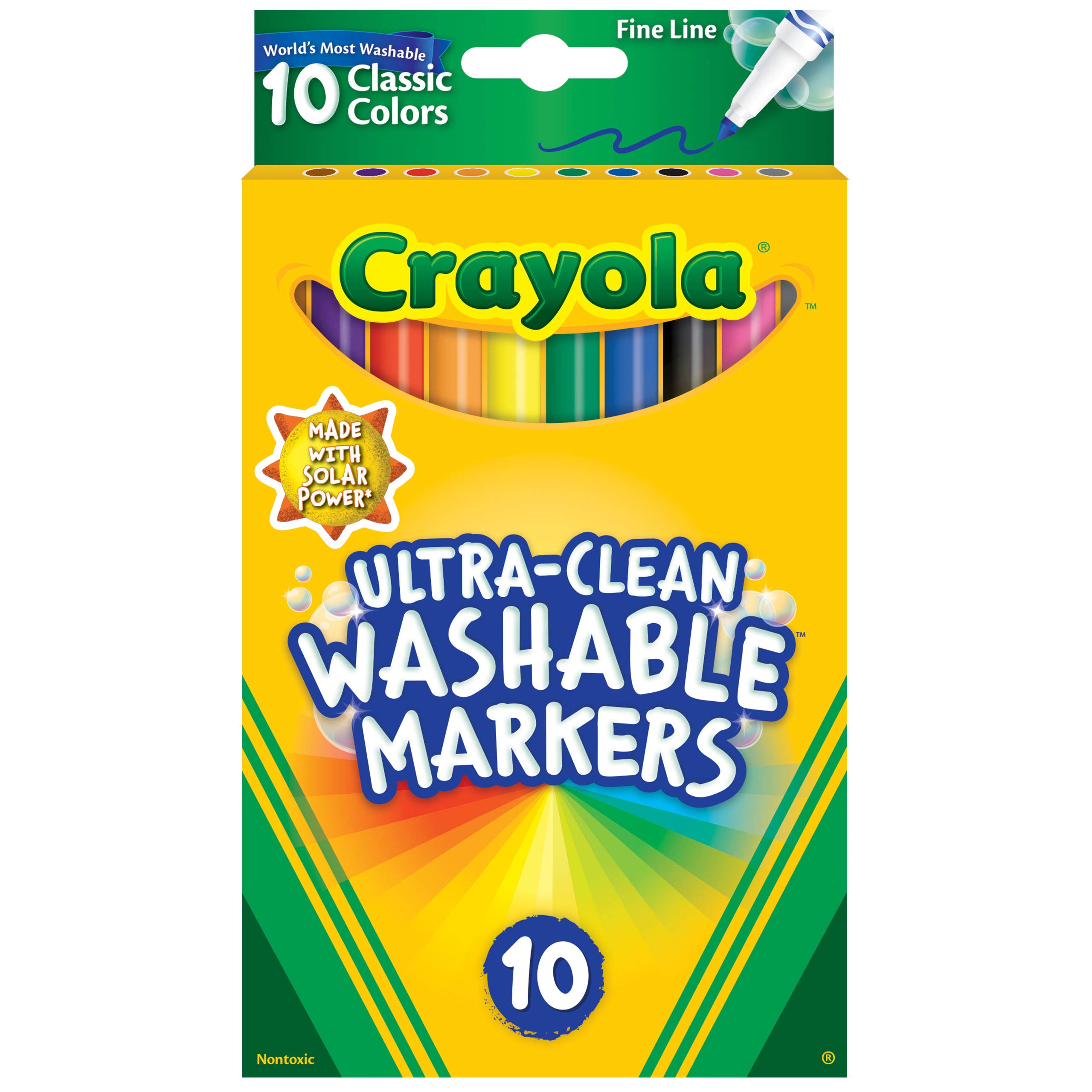 Crayola Ultra Clean Washable Markers Fine Line Multicolor 10 Count crayola-ultra-clean-washable-markers-fine-line-multicolor-10-count