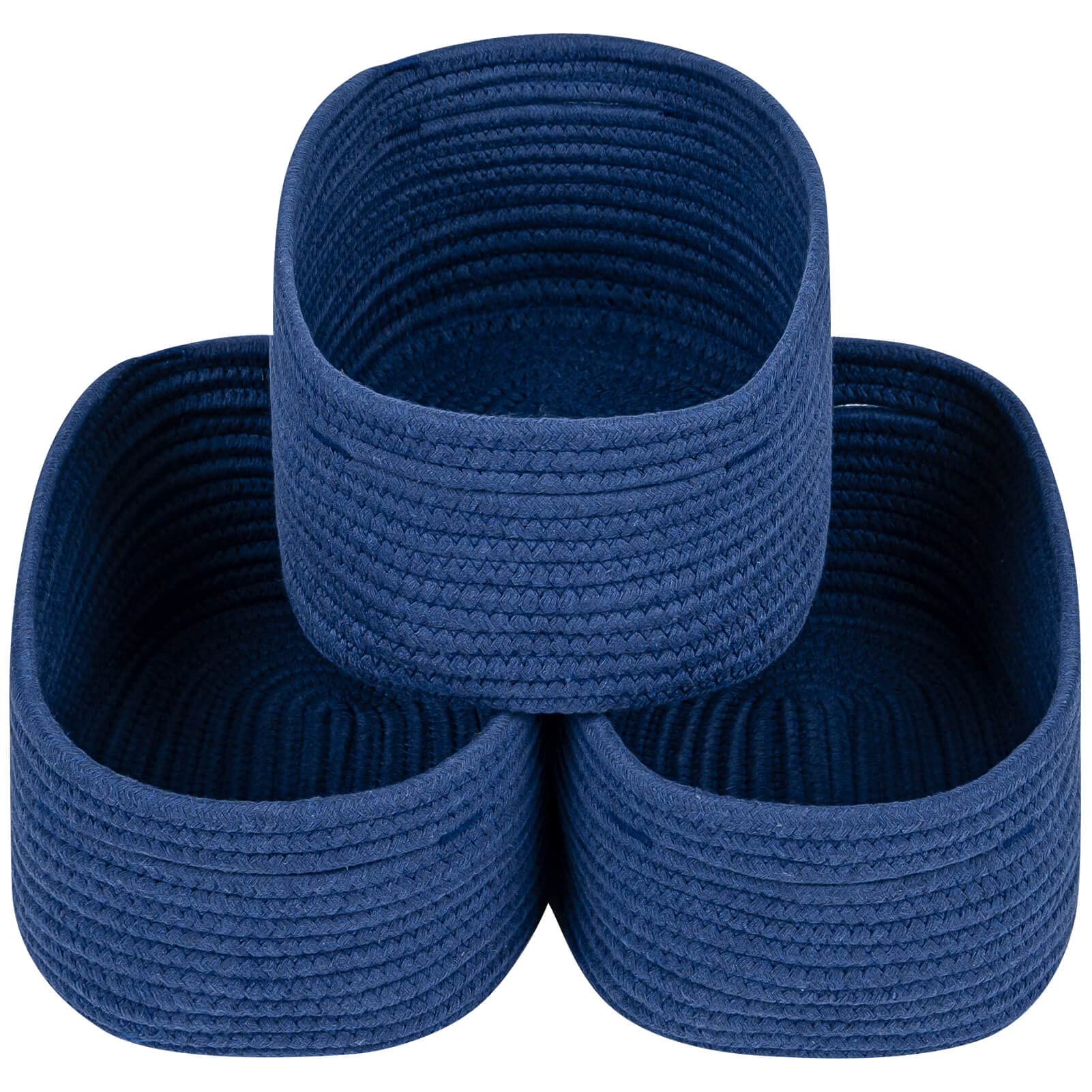 CubesLand Small Storage Baskets for Shelves, Navy Blue Closet ...