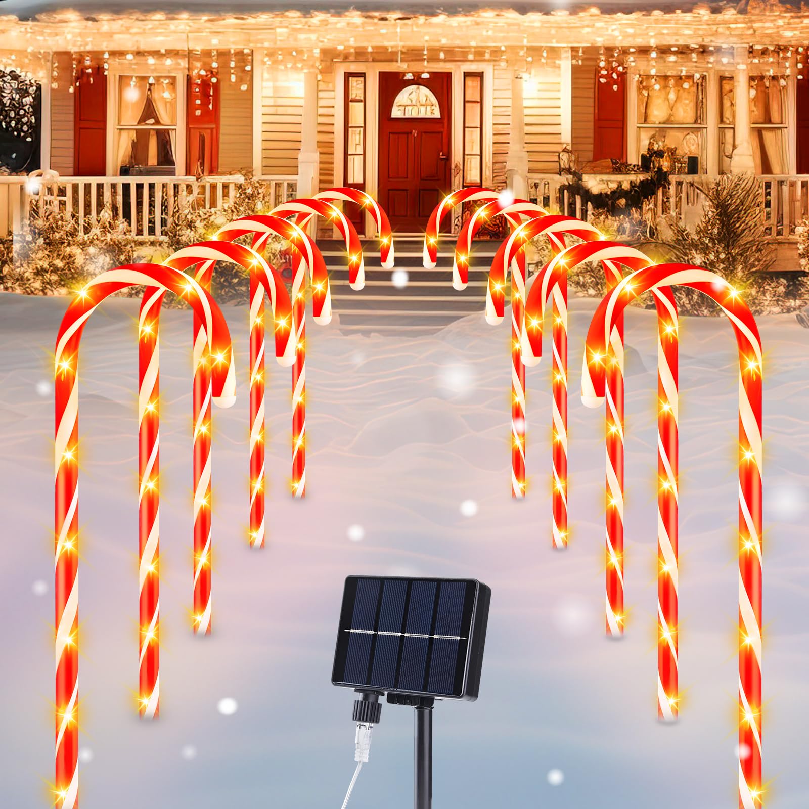 Mua Brightown 20 Packs Solar Candy Cane Lights Outdoor Pathway, 8 Modes ...