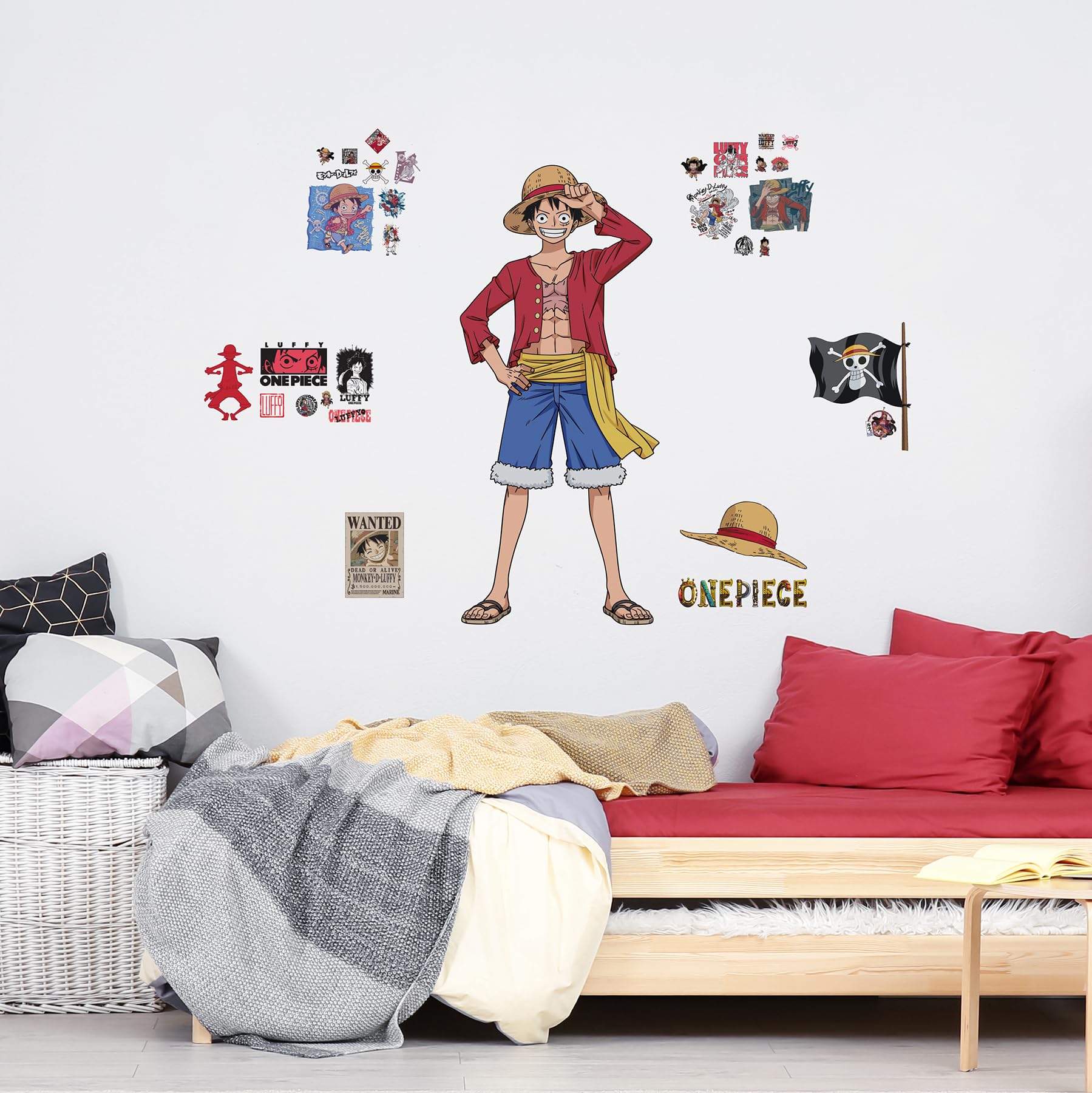 RoomMates RMK5439GM One Piece Luffy Wall Decal, Red on Galleon Philippines