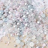 Amazon.com: Niziky 1100PCS Flatback Pearls and Rhinestones, 30g Mix ...