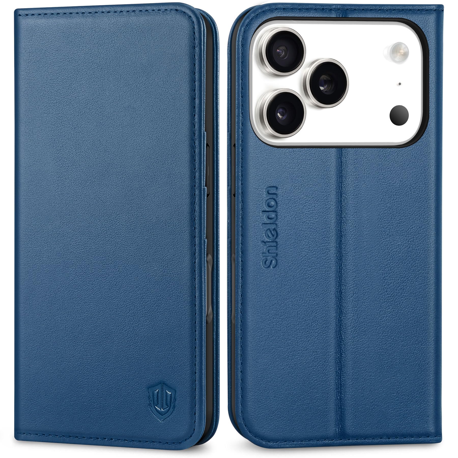 SHIELDON Real Leather Case Walllet for iPhone 17 Pro 6.3-inch 2025 ...