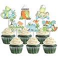 Amazon.com: JOYMEMO 36 Pcs Dinosaur Cupcake Toppers - Hatching Soon ...