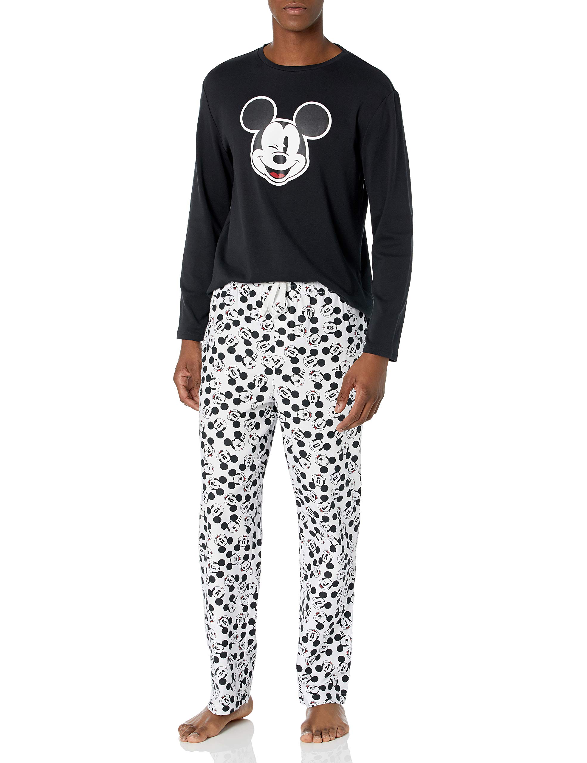 Amazon Essentials Disney Men's Flannel Pajama Sleep Sets, Mickey Vibes ...