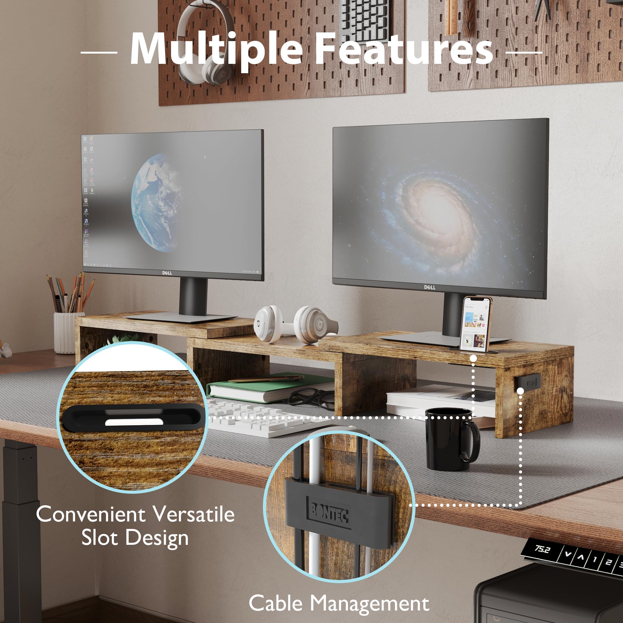 Mua BONTEC Dual Monitor Stand Riser, Desktop Monitor Stand with ...