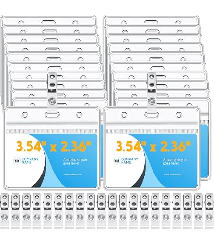 Clear Plastic Badge Sleeves 100PCS Clear Name Badge Holders With Clip ...