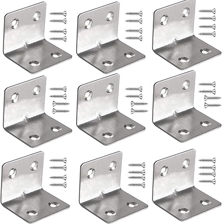 20pcs Soportes de Angulo de 90 Grados de Acero Inoxidable 30x38mm Forma ...