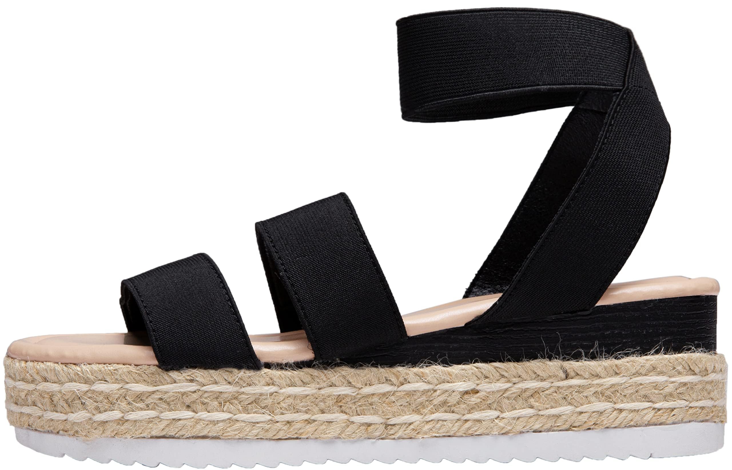 Vepose Women's Black Cute Platform Wedge Sandals Open Toe, Espadrilles ...