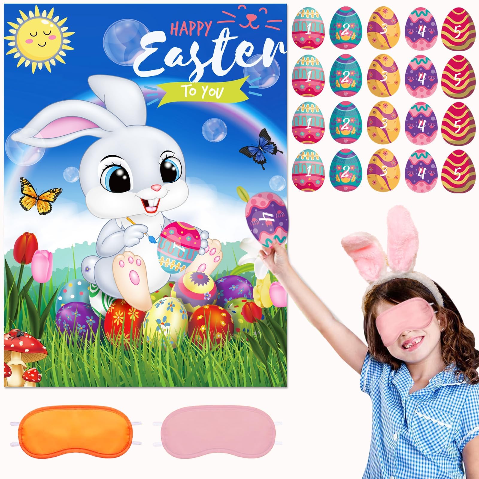 Easter Games for Kids, Pin The Egg on The Bunny, Easter Decorations ...