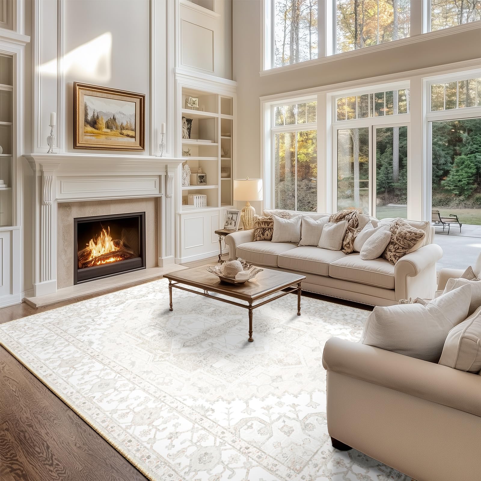 Washable Area Rugs 8x10 Large 8x10 Area Rugs Non Slip Rug Low Pile Area ...