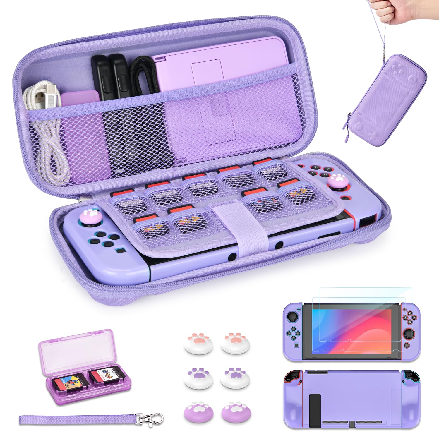 Younik Switch Case for Switch 2017, Portable Switch Carrying Case, 14 ...