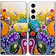Amazon.com: Bcov Case for Samsung Galaxy S24 FE,Colorful Dragonfly Leather Flip Phone Case ...
