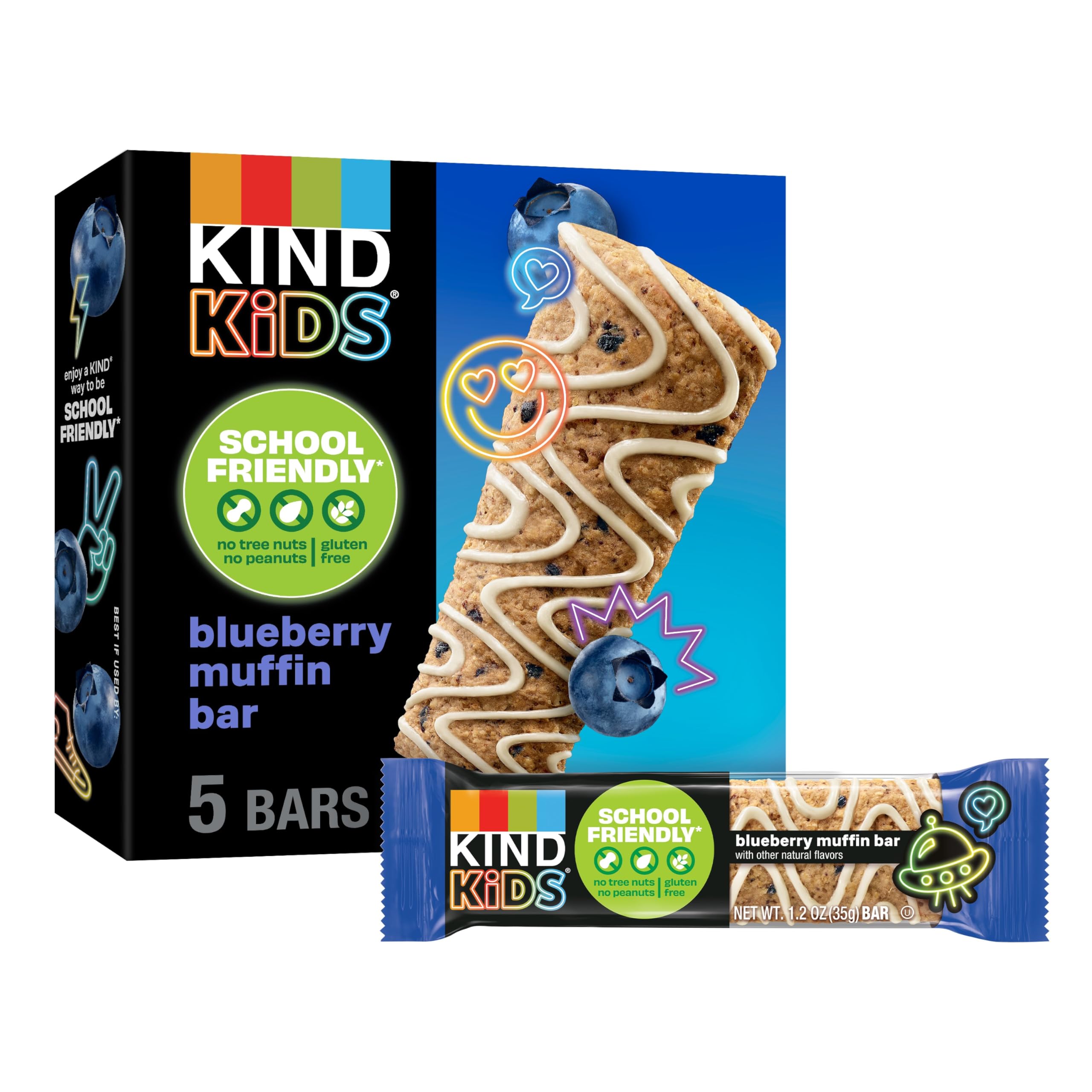 KIND Kids Snacks, Blueberry Muffin Bar, Tree Nut Free, Peanut Free ...