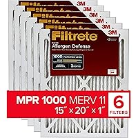 Filtrete 15x20x1 Air Filter MPR 1000 MERV 11, Allergen Defense, 6-Pack ...