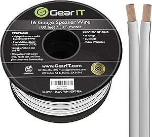 Amazon.com: 16AWG Speaker Wire, GearIT Pro Series 16 Gauge Speaker Wire Cable (100 Feet / 30.48 ...