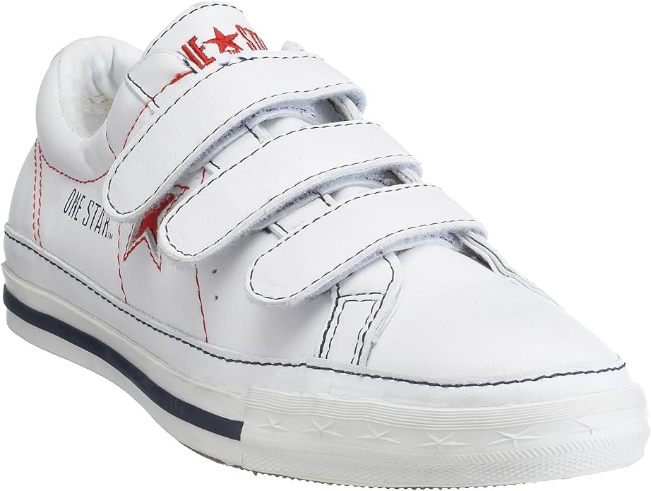Converse One Star One Star Leather 3 Strap Velcro Ox White/Red 105835 9 ...