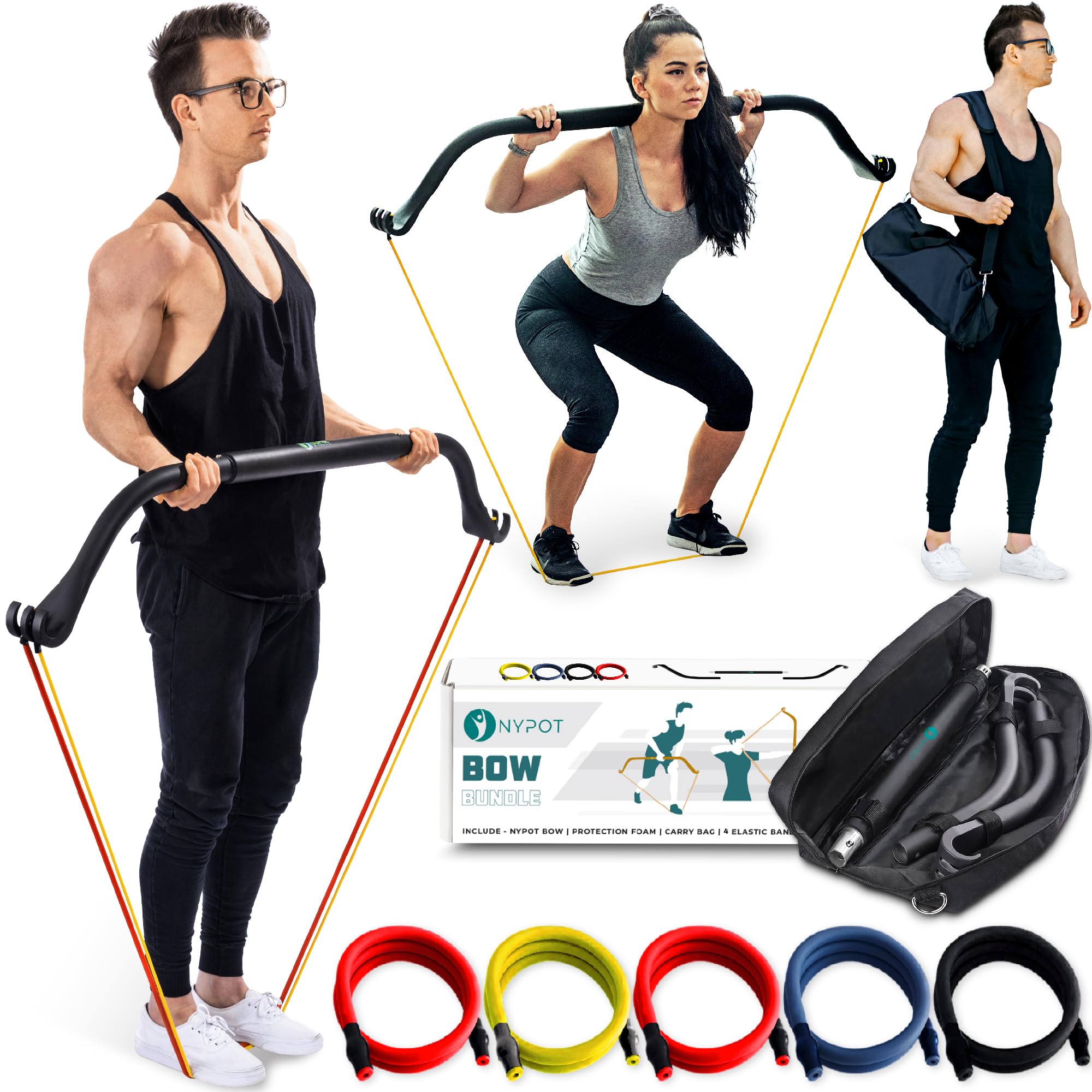 Mua NYPOT- Workout Bow & Portable Home Gym Equipment - Resistance Bands ...