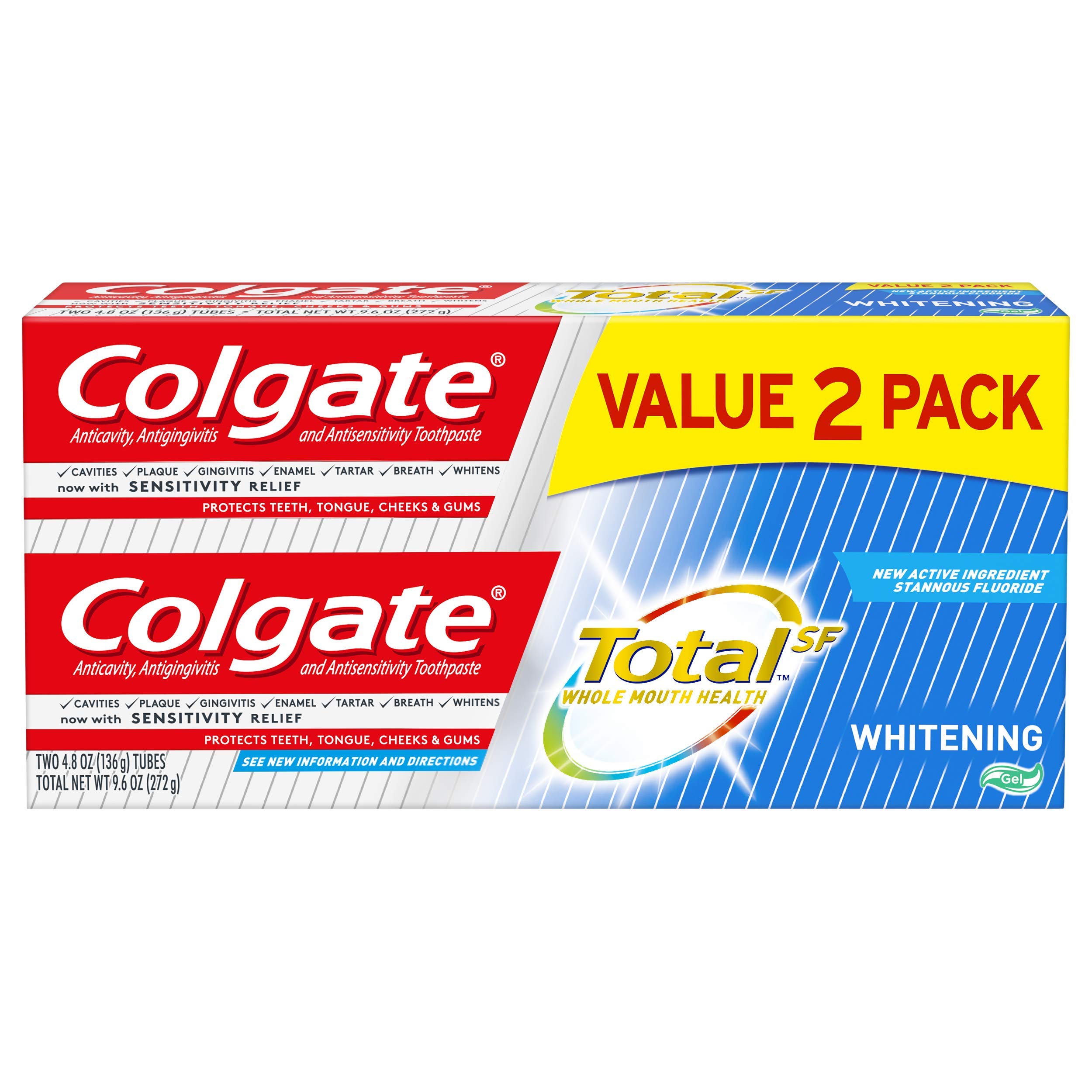 Colgate Total Whitening Toothpaste Gel - 4.8 ounce (3 Pack)