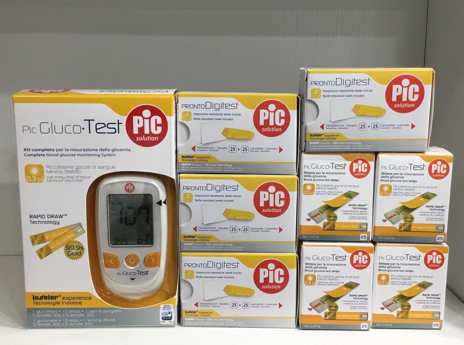 PIC GLUCO TEST - 110 Strisce per il controllo della glicemia + 105 ...