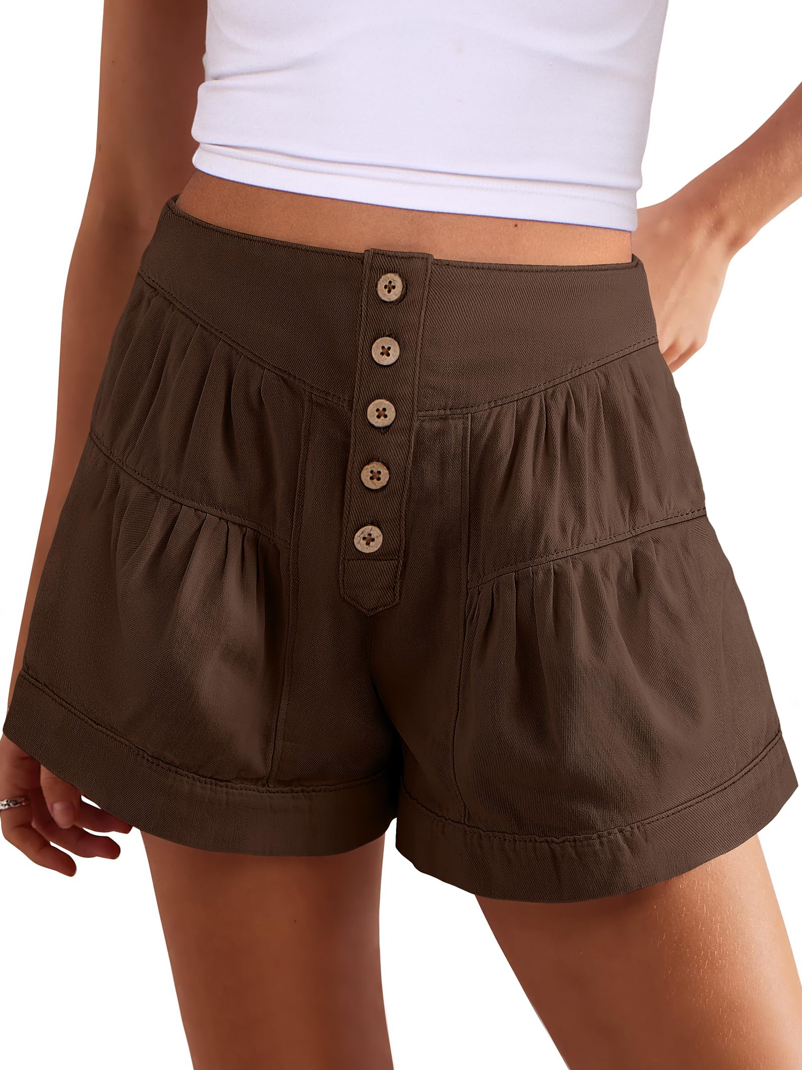 ANRABESS Women's Denim Shorts Summer Baggy High Waisted Flowy Wide Leg ...