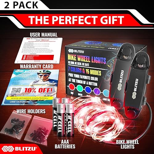 Kids Bike Lights LED Bike Wheel Lights – 2-Pack Color Changing Spoke ...