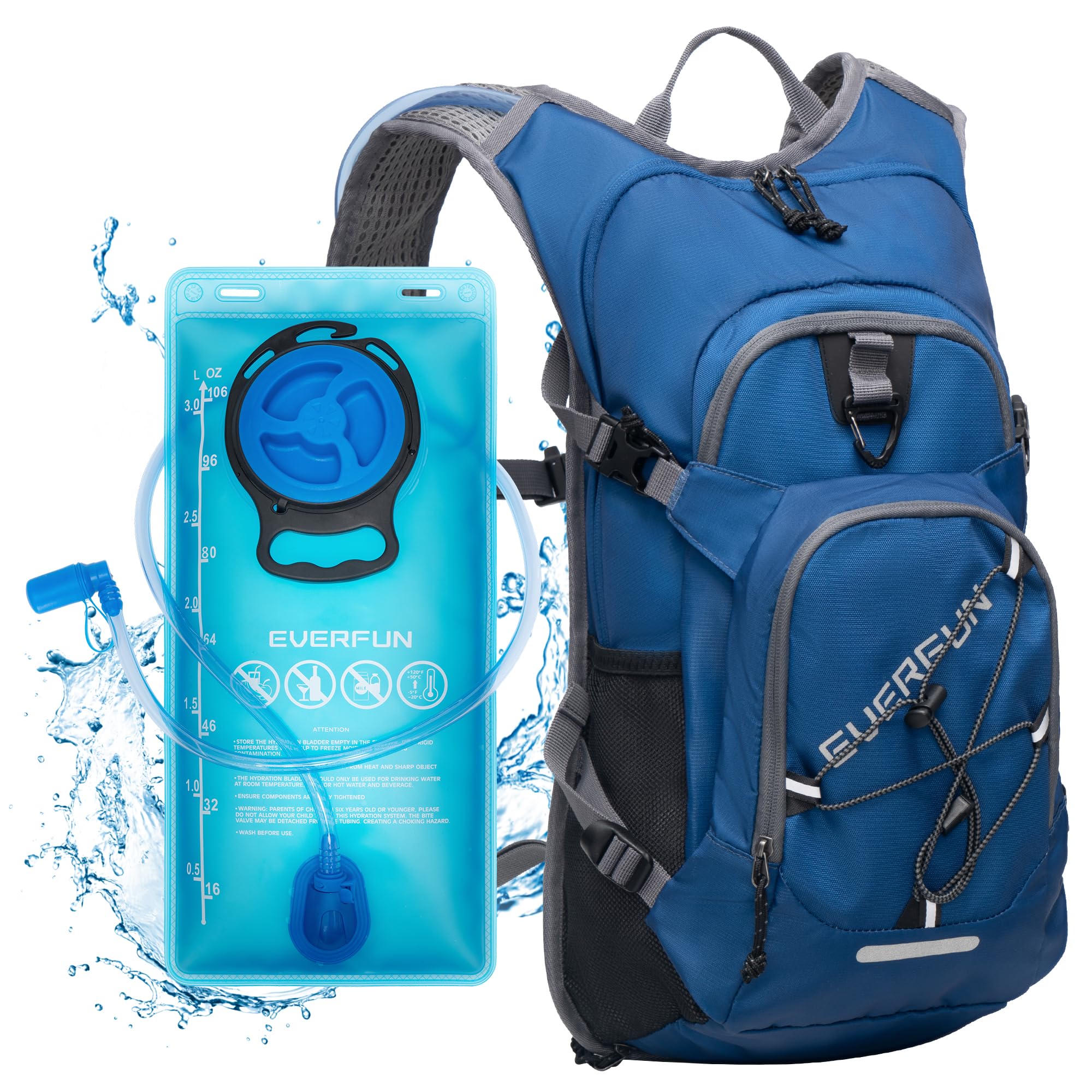 EVERFUN Hydration Backpack with Water Bladder 3L and Rain Cover, 18L ...