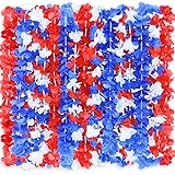 Amazon.com: 36 Pack Patriotic Leis Red White and Blue Party Leis for ...