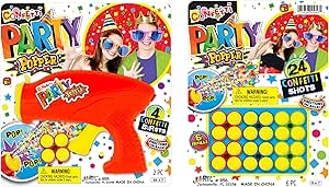 Amazon.com: Confetti Party Poppers Gun (1 Guns & 28 Shots) Party ...