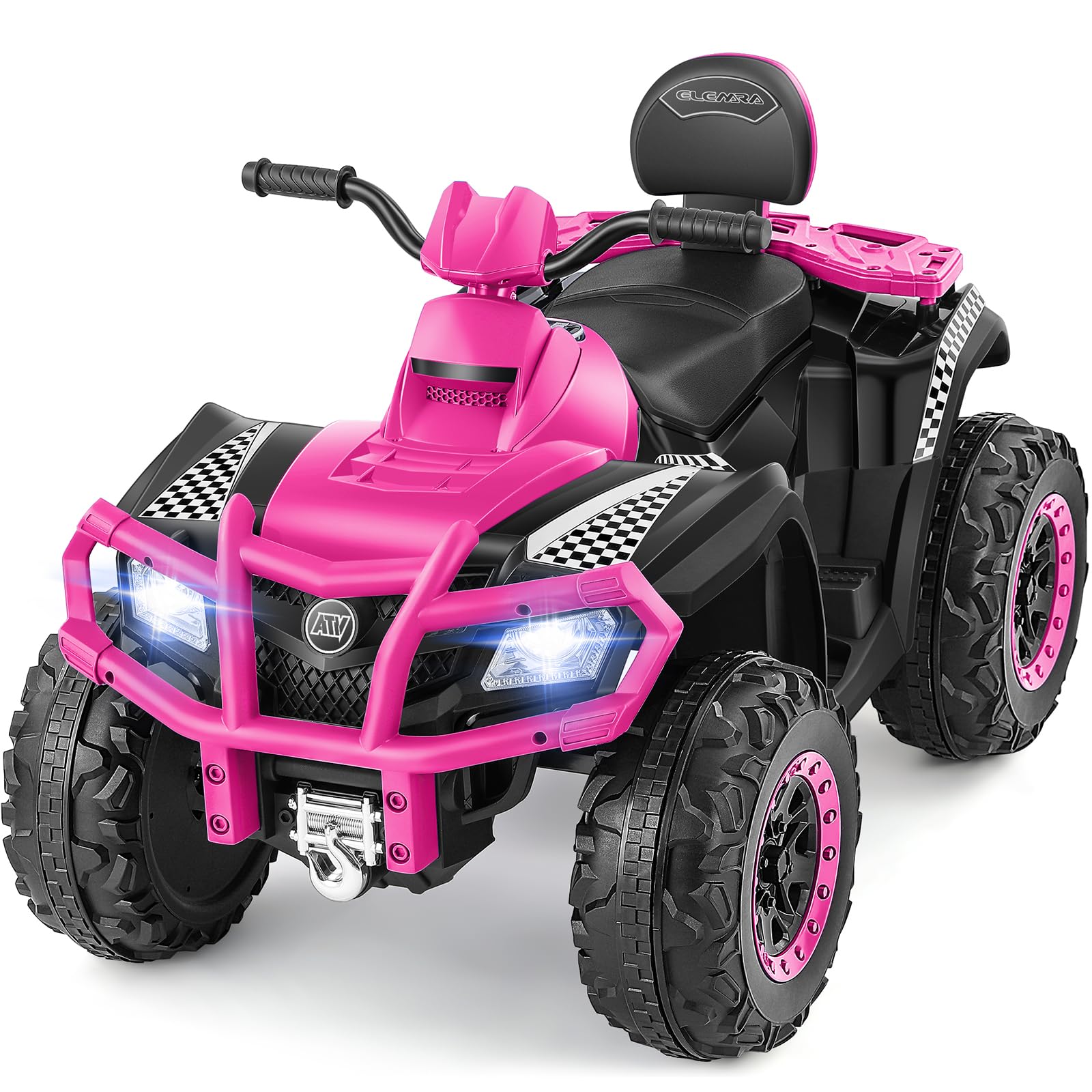 ELEMARA 2 Seater Kids ATV, 12V Kids 4 Wheeler Quad ATV Toy with 10AH ...