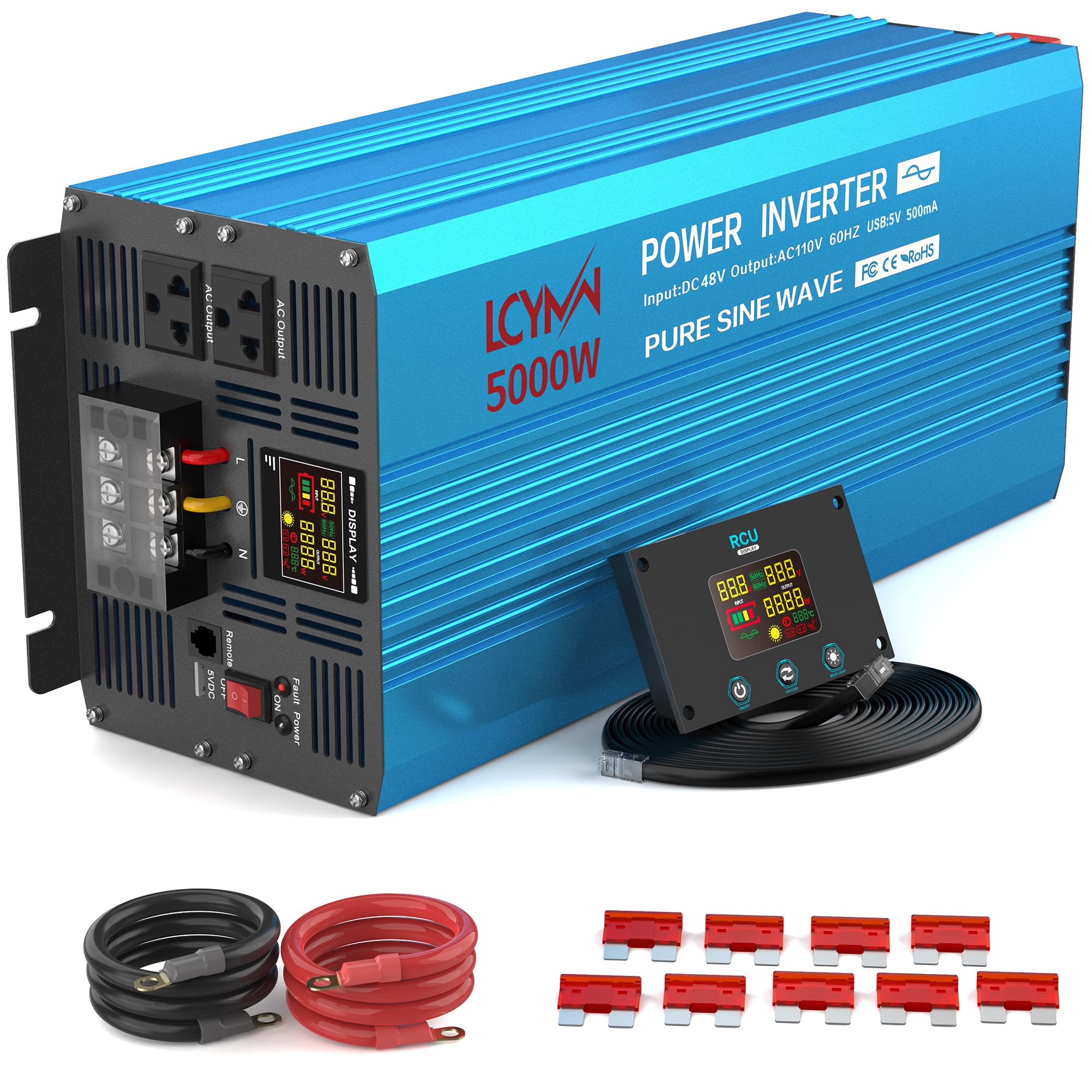 Mua Power Inverter 5000 Watt Pure Sine Wave 48V DC to 110V/120V AC ...