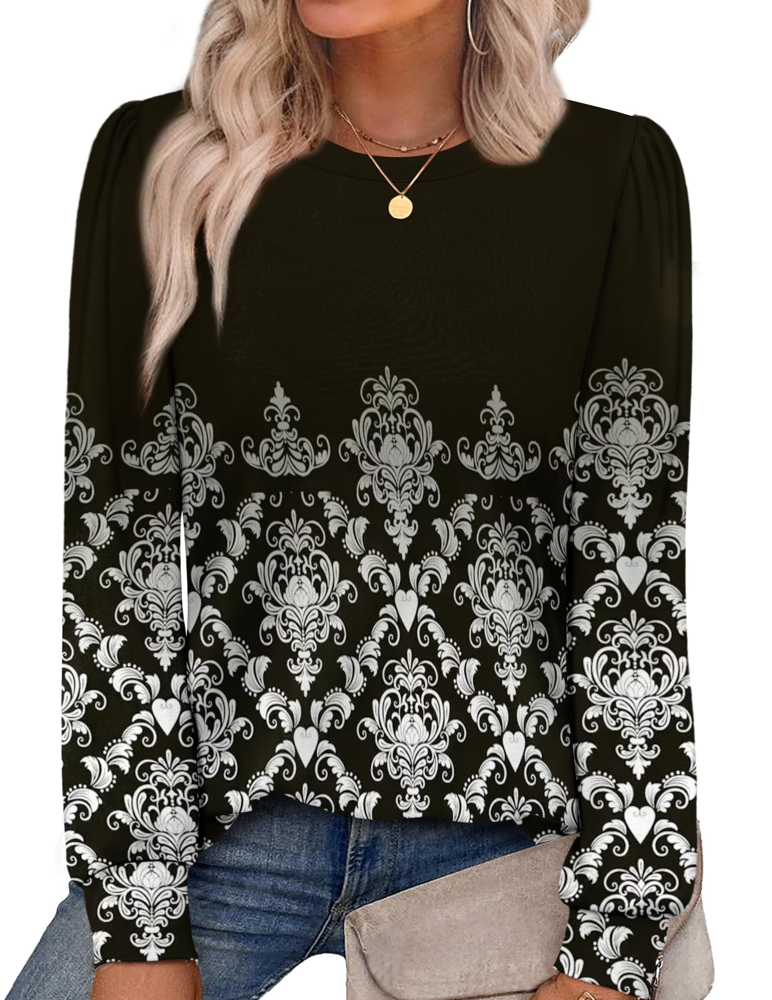 Alaroo Plus Size Tops for Women Boho Long Sleeve Shirts Fall Fashion ...