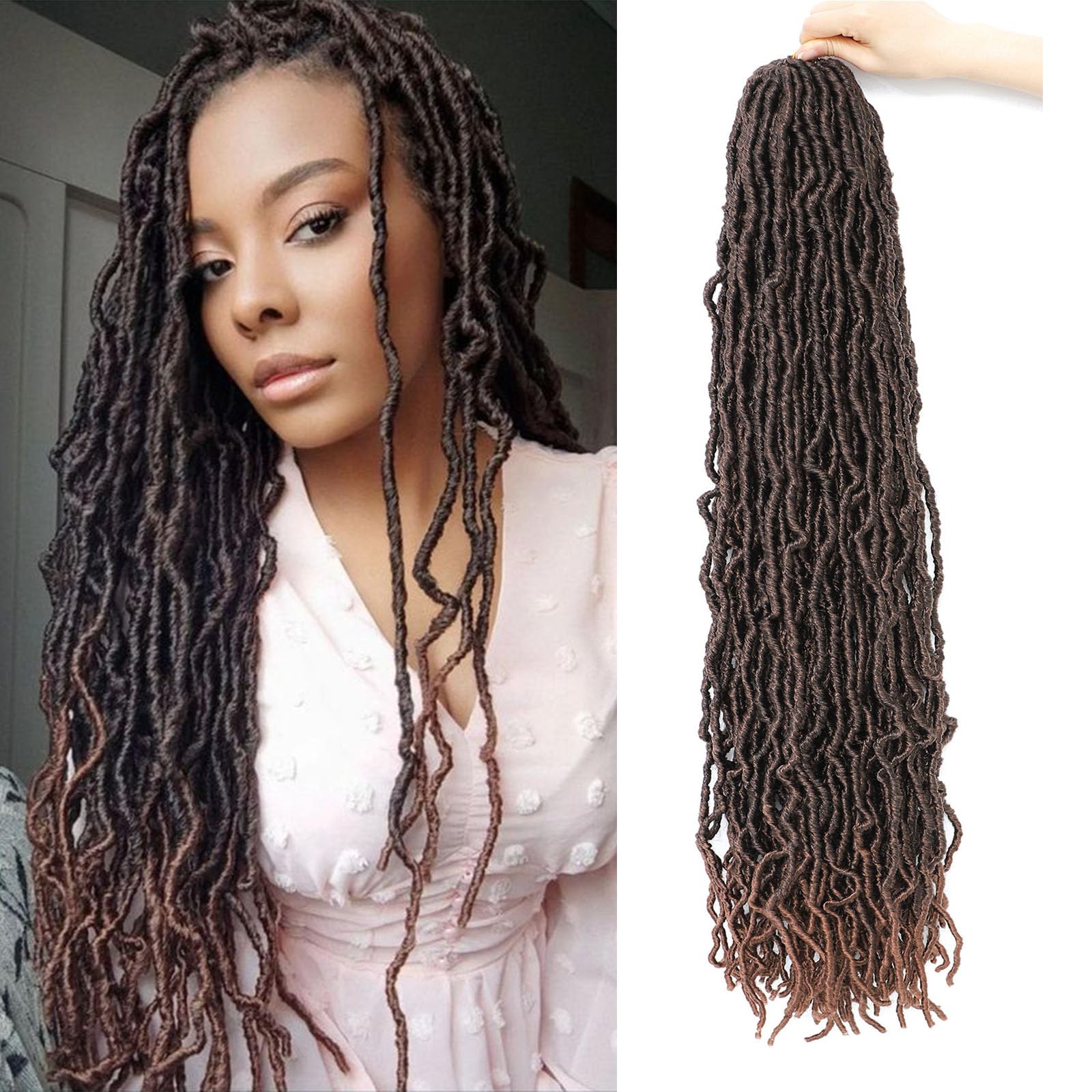 Faux Locs Crochet Hair For Women Soft Locs 24 Inch 7 Packs Crochet Faux ...
