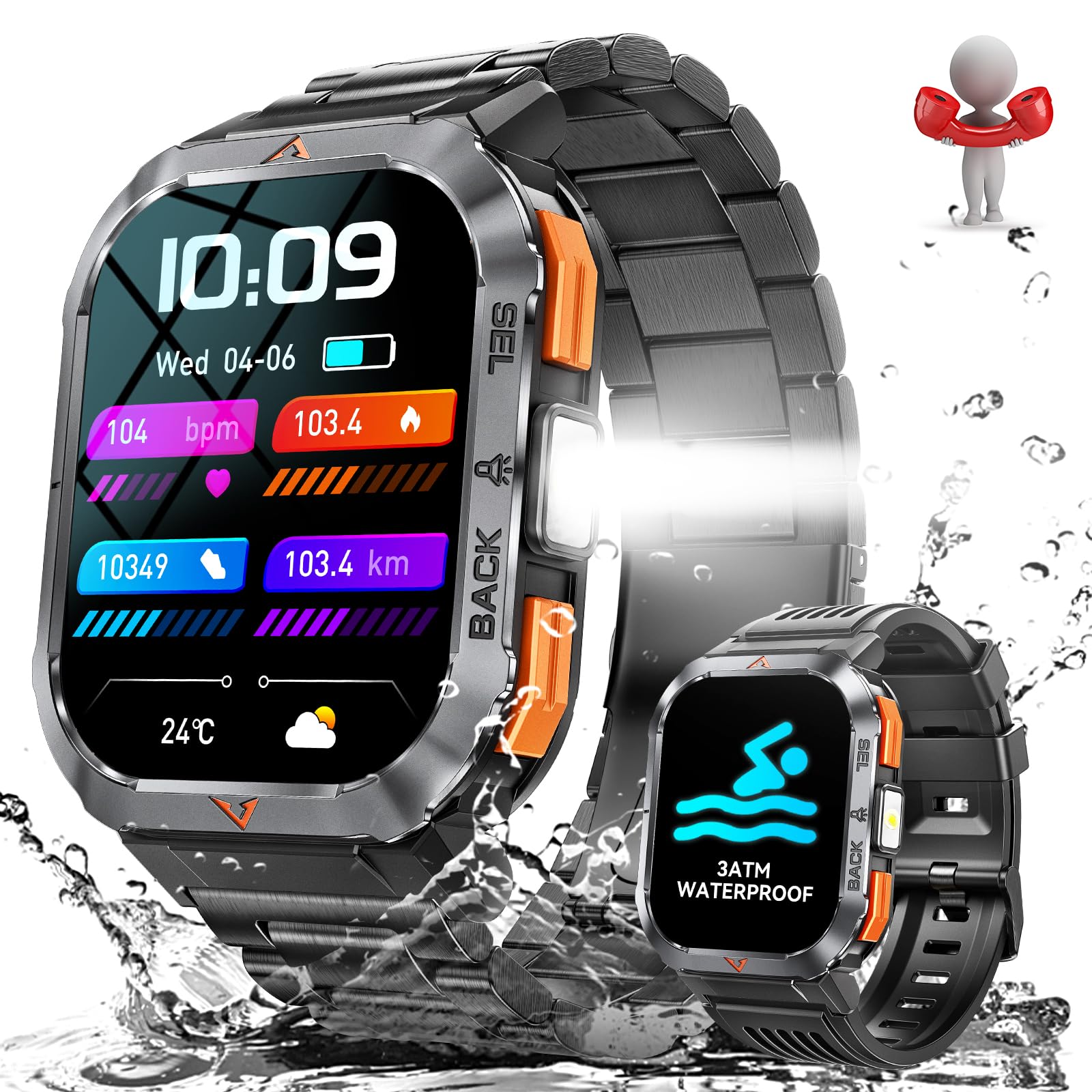 Mua Military Smart Watch for Men 3ATM Waterproof with Call LED ...