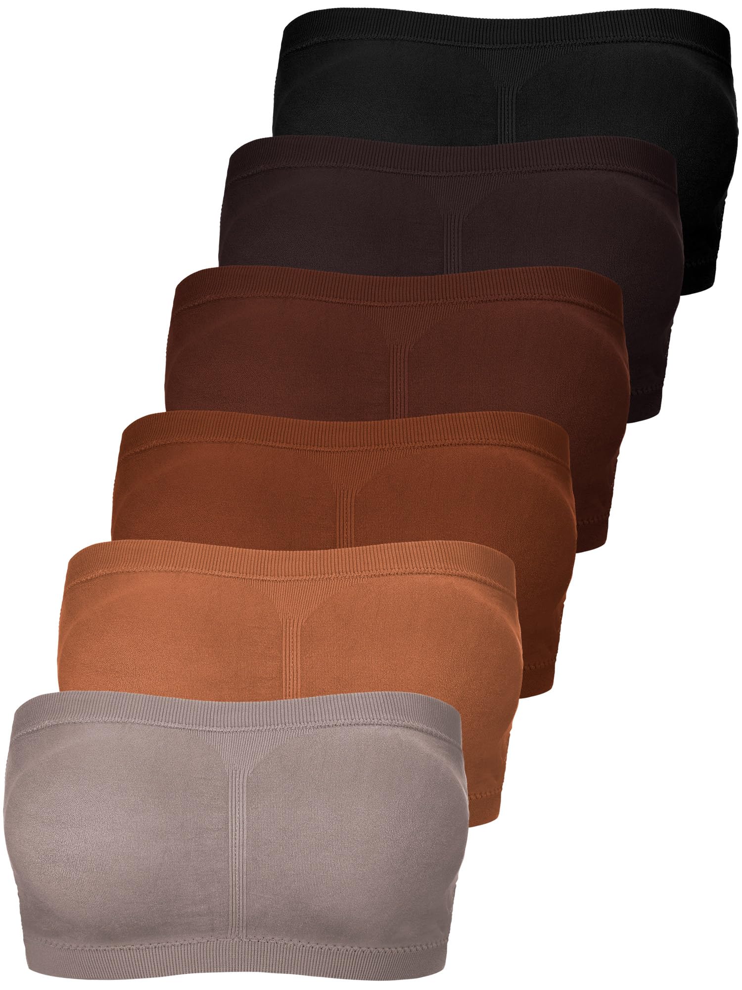 Bencailor 6 Pack Strapless Bra for Women, Padded Seamless Bandeau Bra ...