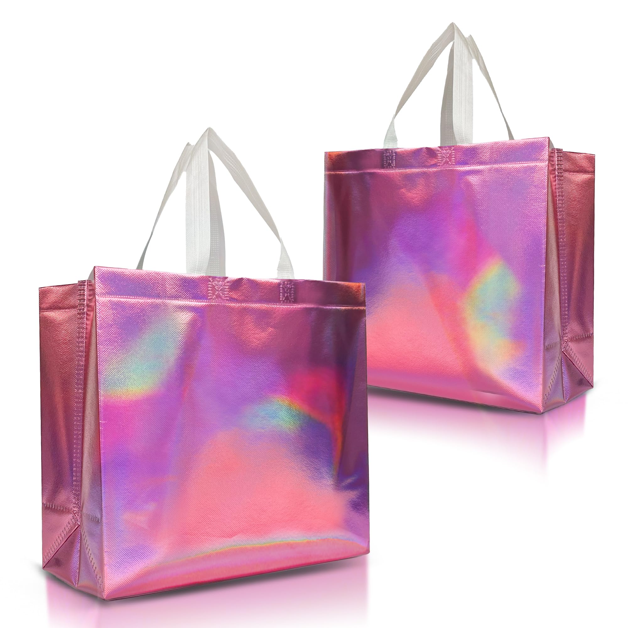 Nush Nush Reusable Pink Iridescent Gift Bags Large Size – Set of 12 ...