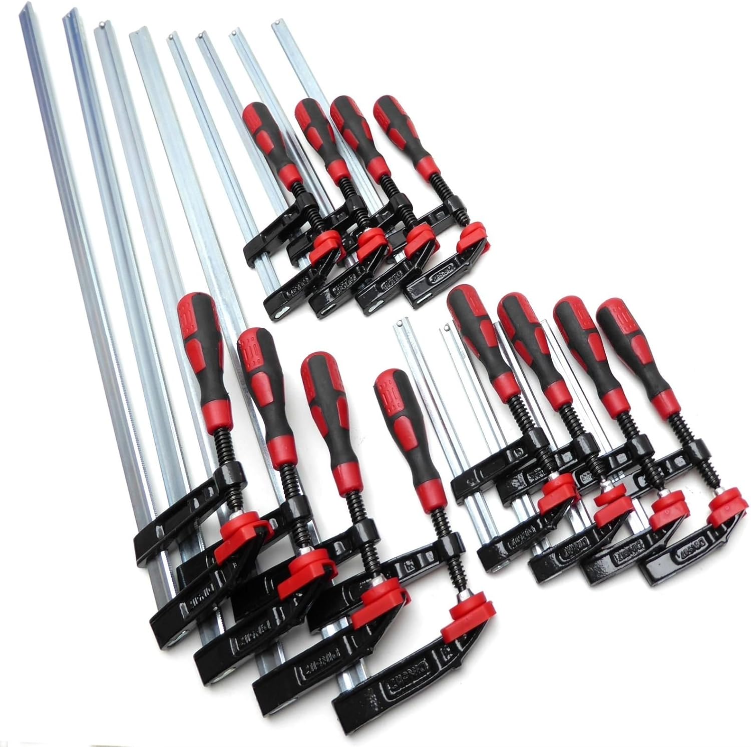 Lot de 12 serre-joints pour bois, longs et rapides en forme de F - 10 x ...