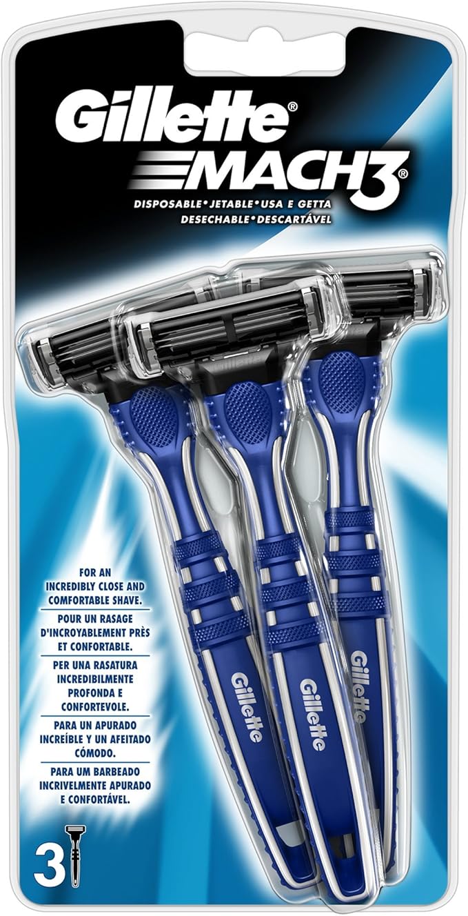 Gillette Mach3 - Pack de 3 Rasoirs Jetables pour Homme: Amazon.fr ...
