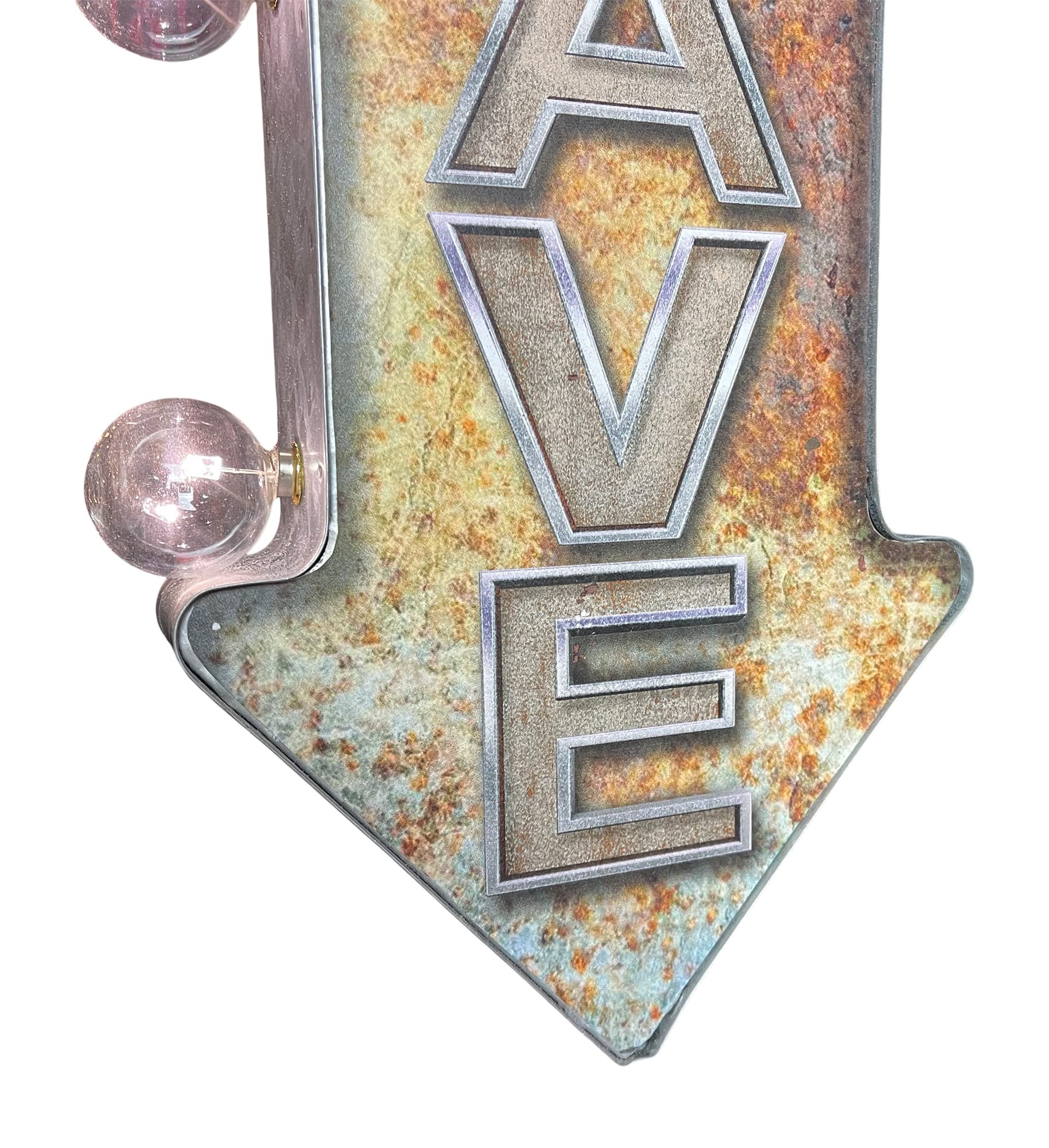 Man Cave Double-Sided Marquee Sign With Vintage Print And LED Bulbs ...