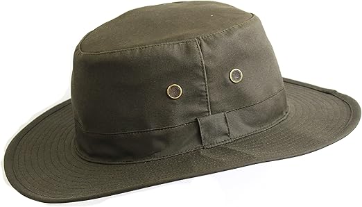 Men's Olive Wax Bush Aussie Waterproof Outdoor Hat: Amazon.co.uk: Clothing