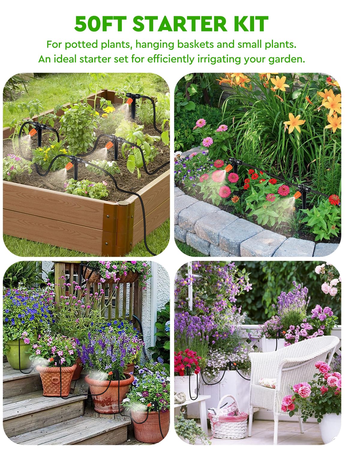 Mua Landtouch 50ft Micro Drip Irrigation Kit, Micro Drip Irrigation ...