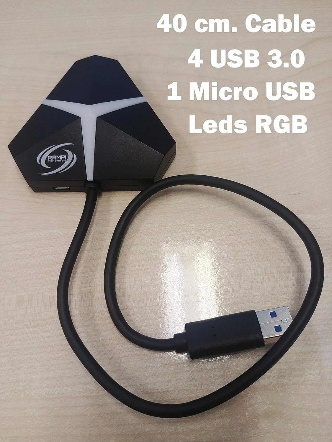USB 3.0 Hub LED RGB Gaming Port Replicator with 4 Ports to 5GBps and ...