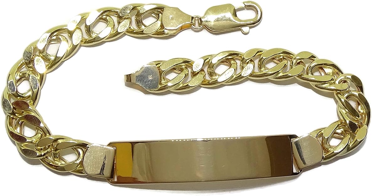 Never Say Never Men's Bracelet with 18k Solid Gold Plate, 0.8cm Wide ...