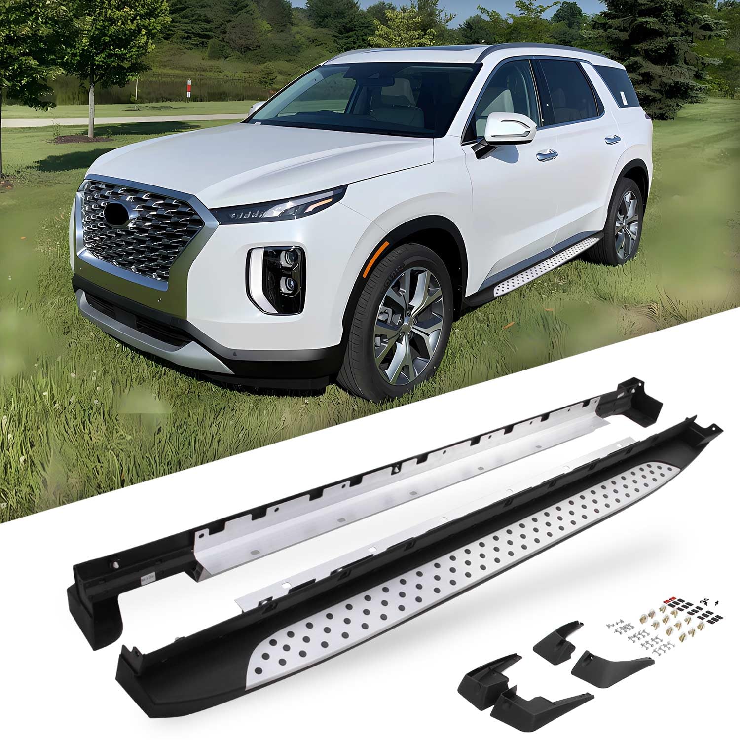 SNIXWOO Side Steps Running Boards Fit for Hyundai Palisade 2020-2025 w ...