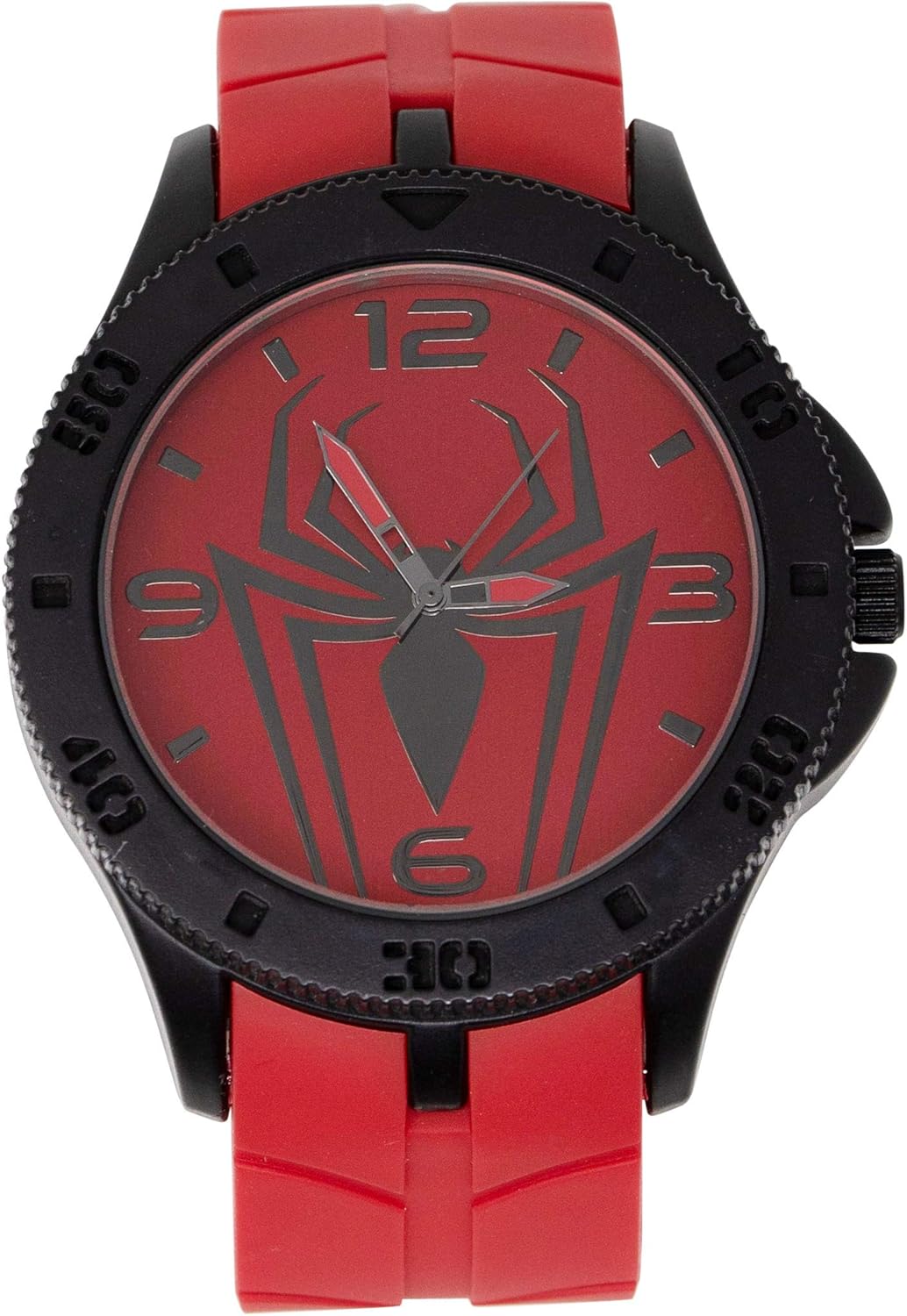 Símbolo de Spider-Man en reloj rojo con pulsera de goma: Amazon.es: Relojes
