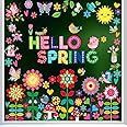 Amazon.com: Hello Spring Window Clings, Removable Butterfly Flower ...