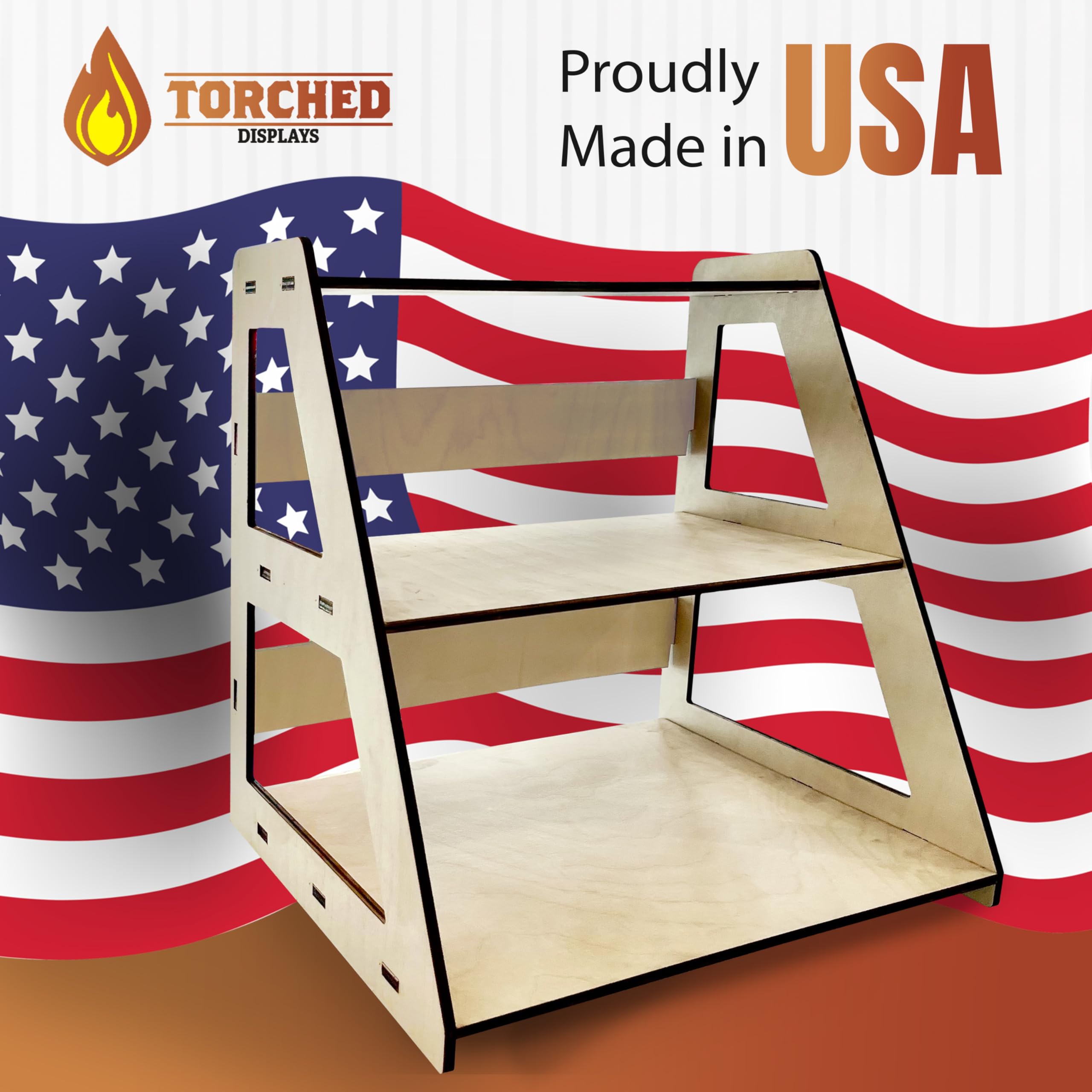 Mua Torched 3-Tier Retail Table Display Stand with Shelves for Products ...