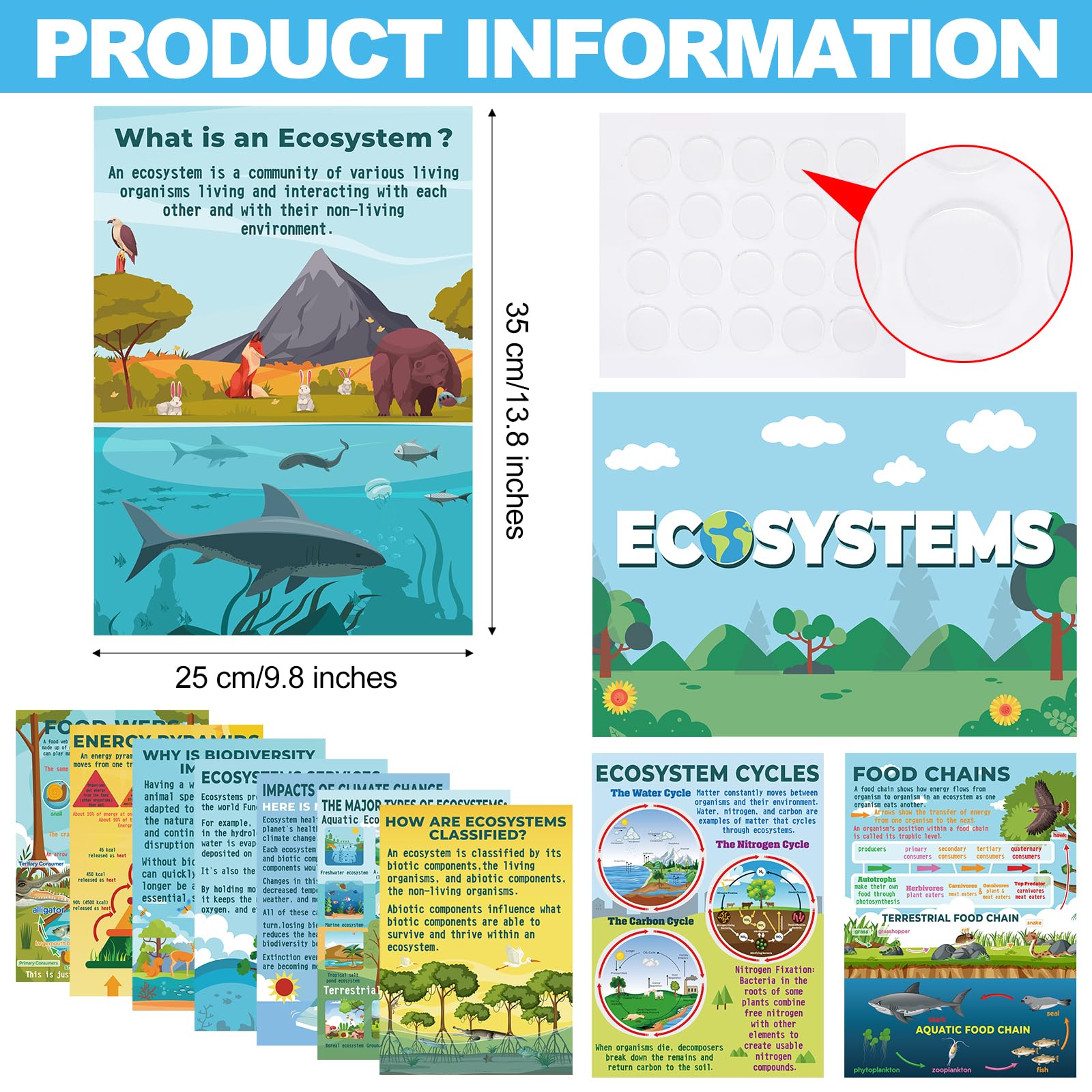 Mua Pasimy 11 Pcs Science Posters for Classroom Ecosystems Teaching ...