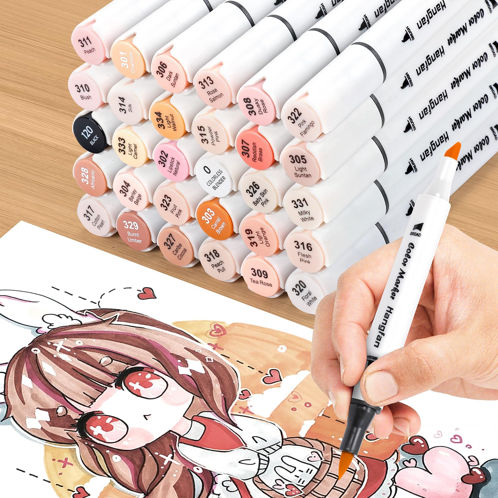 Mua Skin Tone Art Markers, 30 Flesh Colors Alcohol Based Markers Pens ...