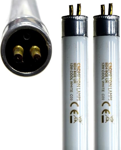 Pack of 2 x Crompton 13 Watt Fluorescent Tubes T5 525mm 21 Inch Cool ...